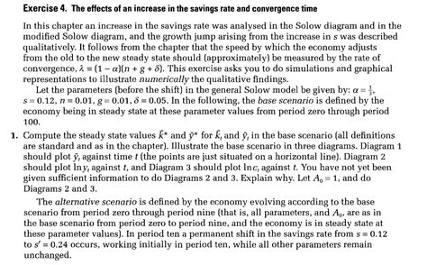 Exercise 4 The Effects Of An Increase In The Savings Chegg Com