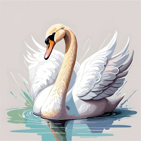 Premium Photo A Swan With Wings Spread Out In The Water
