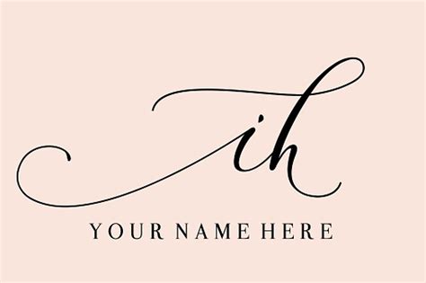 Logo Monogramme Ih Lettre Minuscule I Lettre H Caractères De Signature