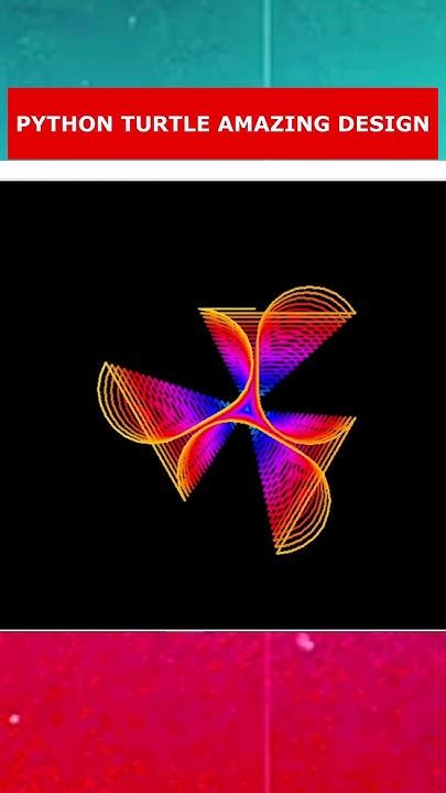 Python Turtle Graphics Code Amazing Triple Folded Wings Shape Drawing