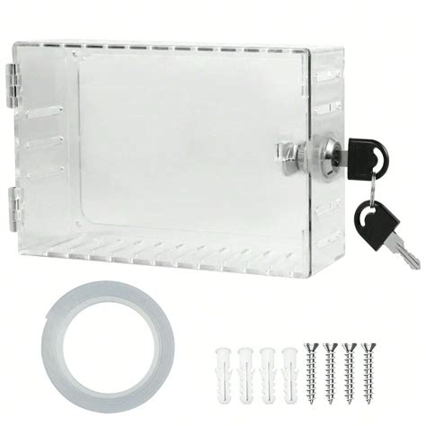 Universal Thermostat Lock Case With Key Clear Acrylic Thermostat Cover With Lock Large