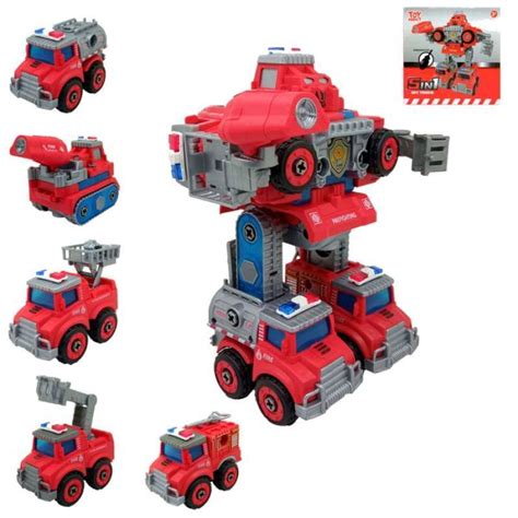 Promo Toy Addict 5 In 1 Diy Mobil Pemadam Kebakaran Jadi Robot Mainan