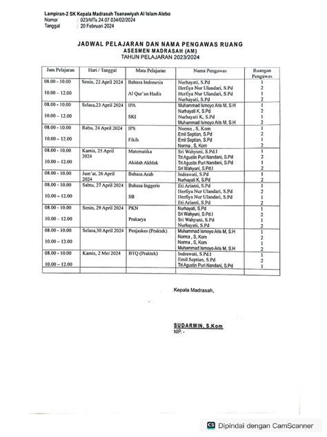 Jadwal Pengawas Am Pdf