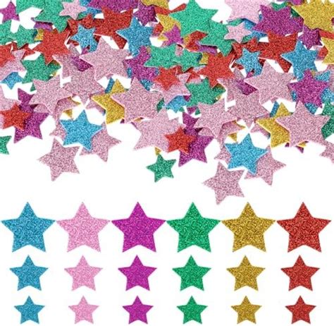 Pack Of 270 Star Stickers Foam Rubber Stars Glitter Glitter Foam