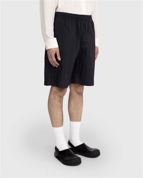Highsnobiety Texture Nylon Mid Length Elastic Shorts Black