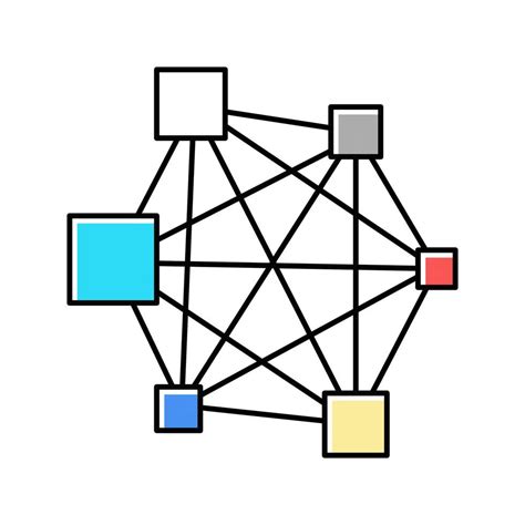 Neural Network Color Icon Vector Illustration 19525476 Vector Art At