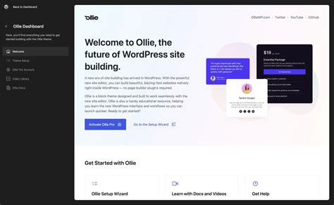 Ollie Pro Dashboard Ollie Wordpress Block Theme Ollie Pro Dashboard Ollie Wordpress Block Theme