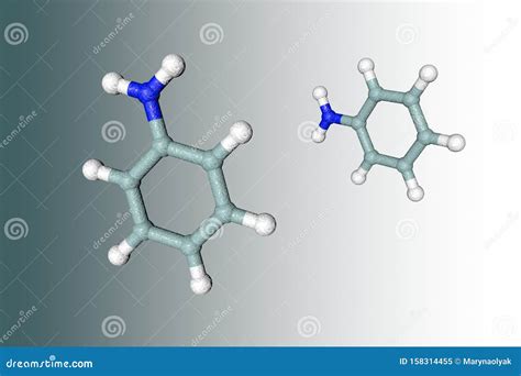 Molecular Model Of Aniline Atoms Are Represented As Spheres With