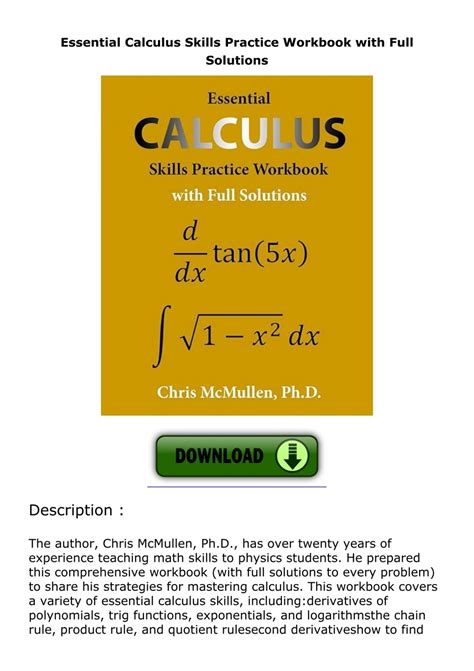 Ebook Essential Calculus Skills Practice Workbook With Full Solutions