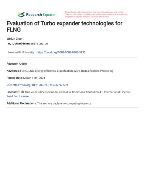 PDF Evaluation Of Turbo Expander Technologies For FLNG