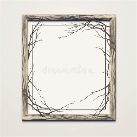 A Wooden Frame With A Tree Branch On It Stock Illustration Illustration Of Oldfashioned Paint