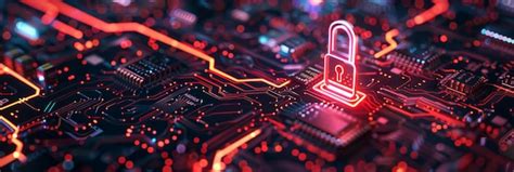 Premium Photo A Glowing Padlock Symbol Sits On A Circuit Board