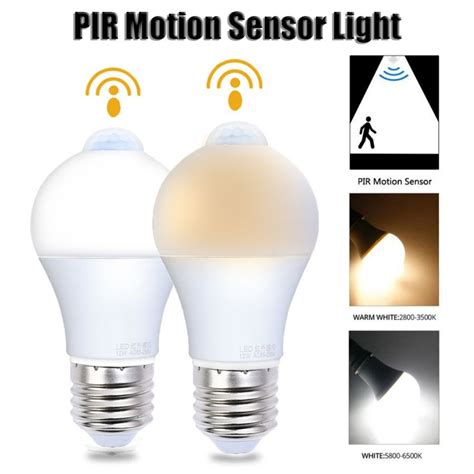 Light Bulbs Auto ON OFF Replaceable Samrt Automatic Motion PIR Human Body Super Bright Night