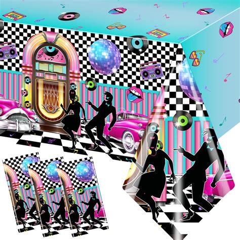 1950s Party Tablecloth3pcs 50s Theme Party Decorations Set