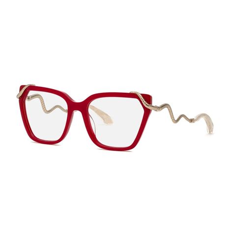 roberto cavalli vrc020m 9ezy glänzendes volles rot brillen frau
