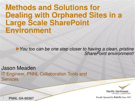 Ppt Methods And Solutions For Dealing With Orphaned Sites In A Large Scale Sharepoint