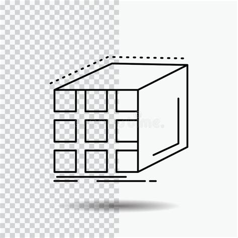 Abstract Aggregation Cube Dimensional Matrix Line Icon On