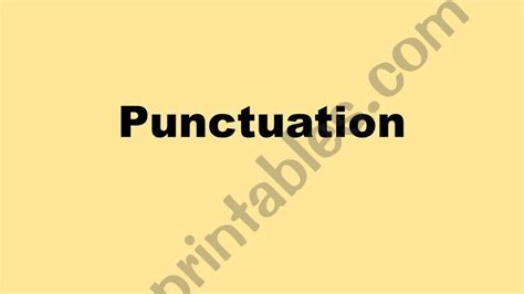 Esl English Powerpoints Punctuation