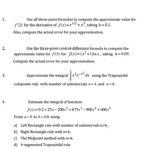 Solved Use All Three Point Formulas To Compute The Chegg
