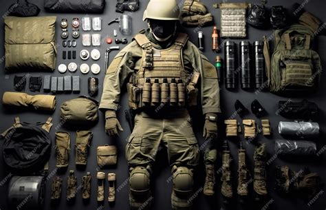 Premium Ai Image Military Equipment Special Force Gear Background