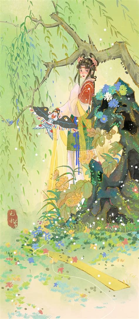 春色撩人画画的无韵呀插画师作品涂鸦王国 花瓣网