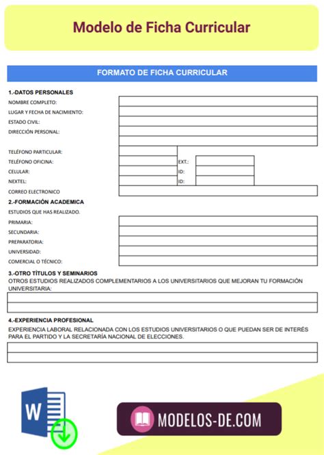 Modelo De Resumen Curricular