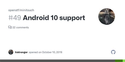 Android 10 Support · Issue 49 · Openstfminitouch · Github