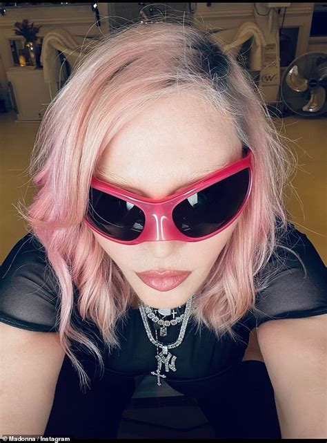 Madonna 64 Bears Midriff In Black Ensemble As She Looks Rock Star
