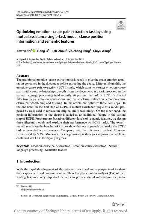Optimizing Emotioncause Pair Extraction Task By Using Mutual Assistance Single Task Model