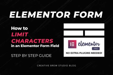 How To Limit Characters In An Elementor Form Field SOLVED