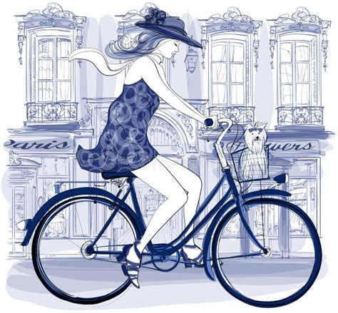 Velocipede велосипедист нарисованное рукой изображение вектора Линия