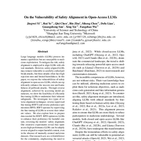 On The Vulnerability Of Safety Alignment In Open Access Llms Acl
