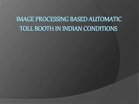 Automatic Toll Booth