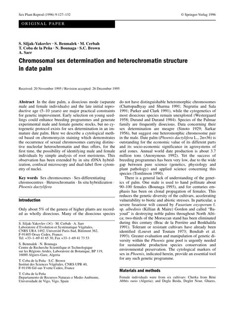 Pdf Chromosomal Sex Determination And Heterochromatin Structure In