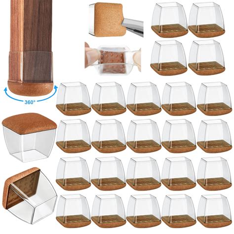 24 Pack Chair Leg Floor Protectors For Hardwood Floors