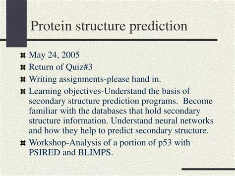 PPT Protein Structure Prediction PowerPoint Presentation Free