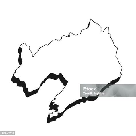 흰색 배경에 검은색 윤곽선과 그림자가 있는 랴오닝 지도 0명에 대한 스톡 벡터 아트 및 기타 이미지 0명 검은색 공란 Istock