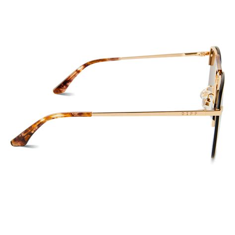 Tahoe Aviator Sunglasses Brushed Gold And Bronze Mirror Diff Eyewear