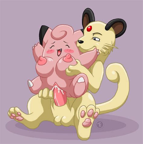 Rule 34 Breasts Clefairy Color Exposed Breasts Female Front View Fur