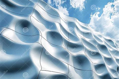 Wavy Metallic Cladding Panels Creating A Futuristic Architectural