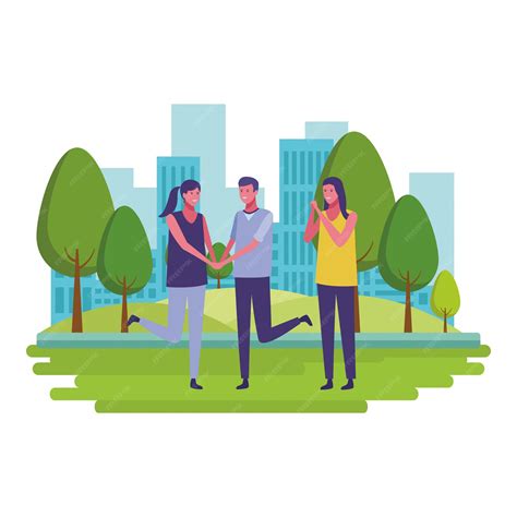 Dibujos Animados De Los Jóvenes Vector Premium