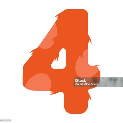 인쇄와 함께 양식화 된 숫자 4 인사말 카드 배너 전단지 엽서 생일 파티 디자인에 적합 4가지 개체에 대한 스톡 벡터 아트 및 기타 이미지 Istock