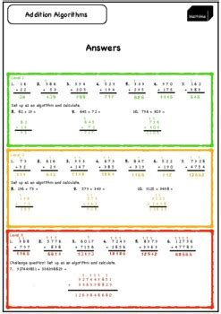 Addition Algorithms By Rebecca Bell TPT