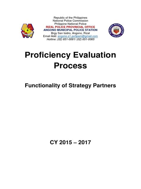 Proficiency Evaluation Process Functionality Of Strategy Partners Pdf