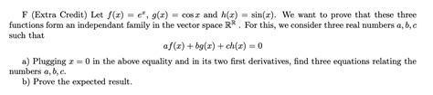 Solved F Extra Credit Let F X Ex G X Cosx And Chegg Com