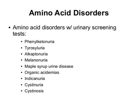Amino Acid Metabolism And Purine Disorders