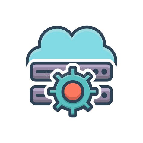 Color Illustration Icon For Cloud Server Setting And Database Stock Illustration Illustration