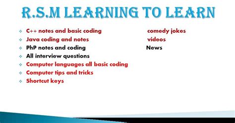 About Us Rsm Learning To Learn