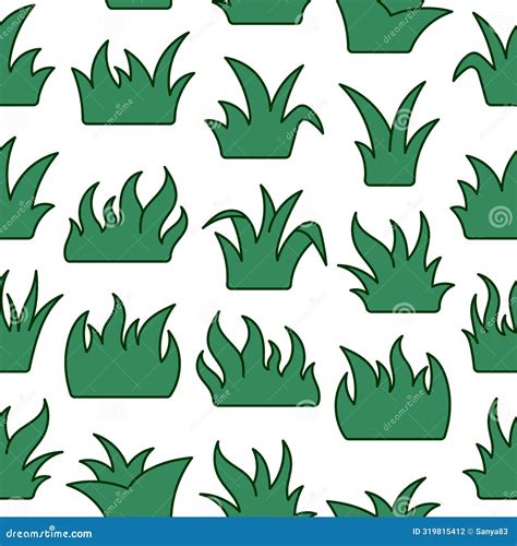 Lawn Grass Seamless Pattern Stock Vector Illustration Of Park