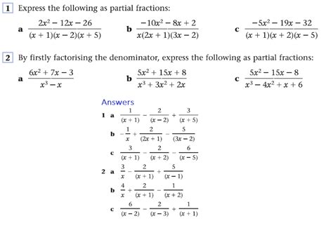 Three Partial Fractions Bowen Maths